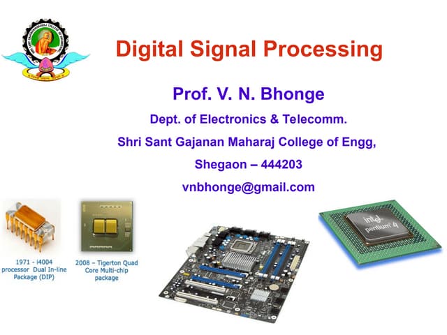 Digital Signal Processing Concepts And Real Time Applications Ppt