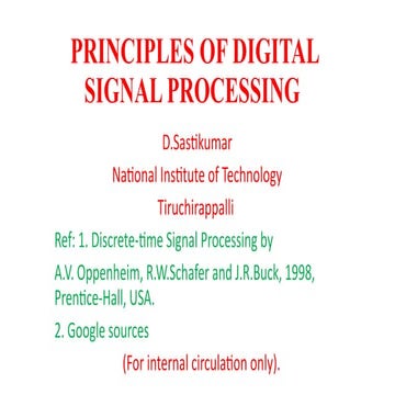 digital signal and image processing, NITT | PPTX