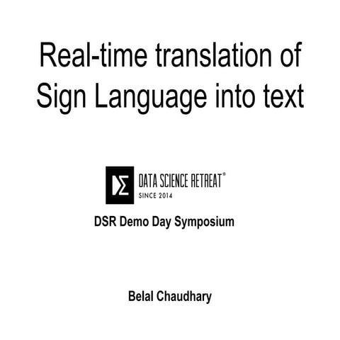 AI-powered translation of Sign Language into text | PPT