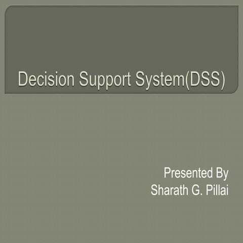 Decision support system-MIS