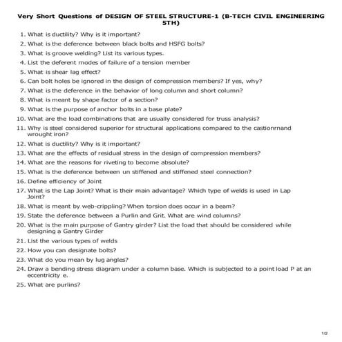 DIPLOMA CIVIL ENGINEERING 5TH SEM QUESTION PAPERS PDF DOWNLOAD 2021 ...