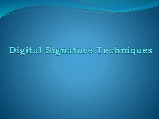 Digital Signature Standard | PPT | Technology & Computing