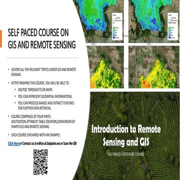 SELF PACED COURSE ON GIS AND REMOTE SENSING | PPTX