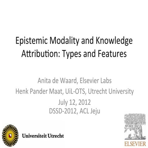 A model for epistemic modality and knowledge attribution | PDF