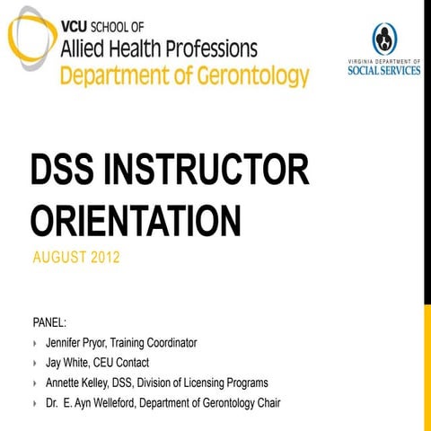 DSS instructor orientation | PPTX