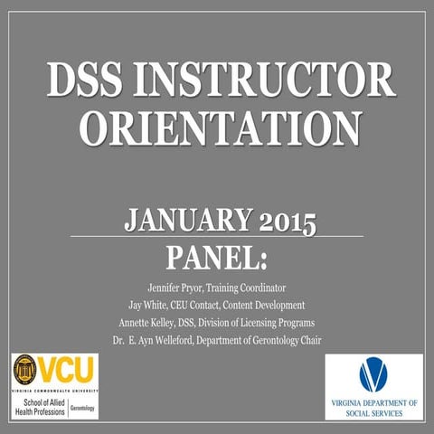 Dss instructor orientation jan15 | PDF | Educational Assessment | Education
