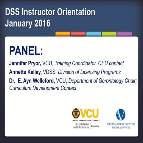 DSS instructor orientation jan 2016 | PPT