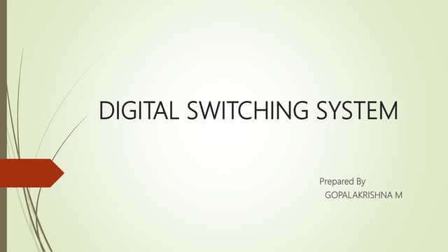 Digital Switching System Ppt Pptx Computer Networking Computing