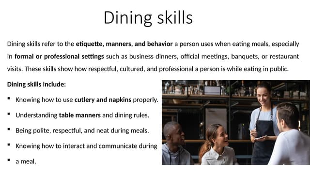 Mess etiquette and Table Manners | PPTX | Home Appliances | Home & Garden