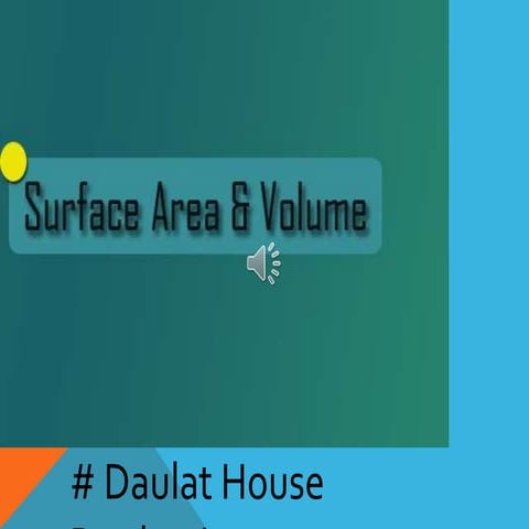 Surface Area And Volume | PPT