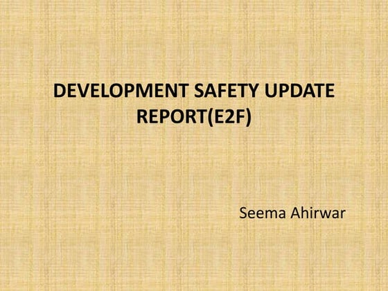 Safety reports. addendum to the clinical overview. aco | PPT