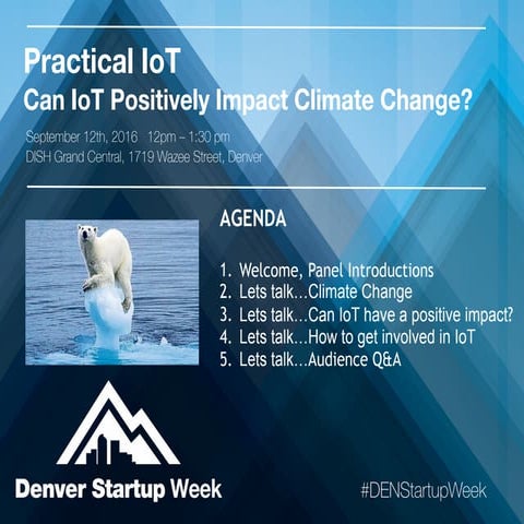 Denver Startup Week - How can IoT positively impact Climate Change? | PDF