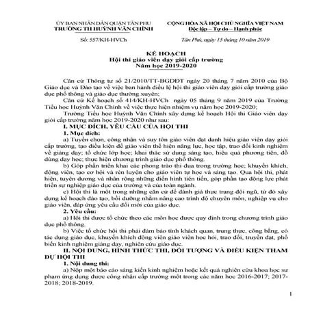 Dt kh hoi thi gv gioi nh1920- hv ch | PDF