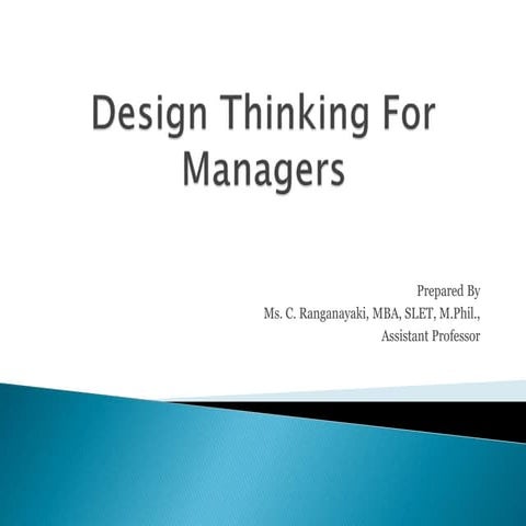 Design Thinking for Managers - Presentation | PPTX