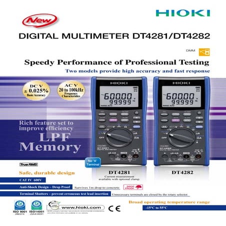 Hioki High End digital multimeter DT4281 | PDF