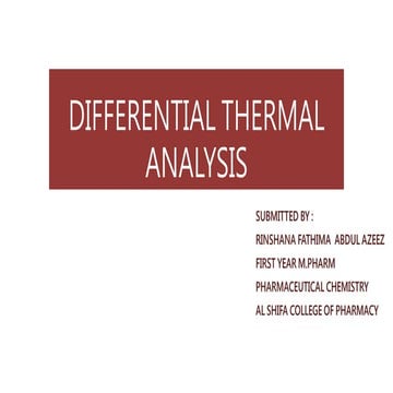 DTA - Differential Thermal Analysis | PPTX