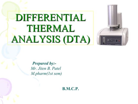 Thermal analysis - TGA & DTA | PPTX | Chemistry | Science