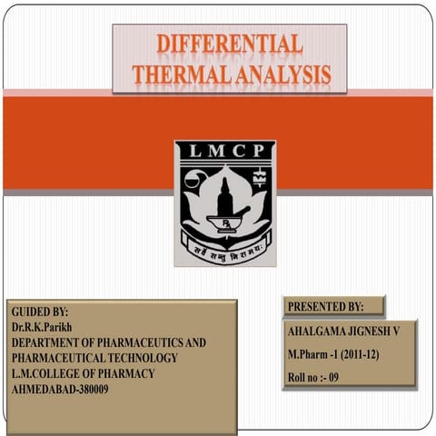 Dta use in preformulation study copy | PPT