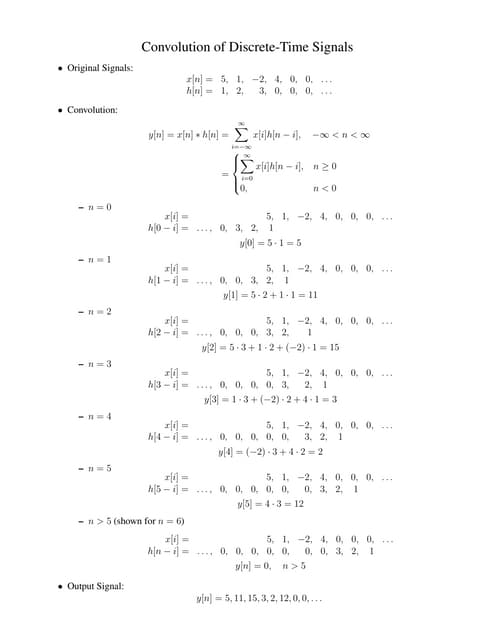 5. convolution and correlation of discrete time signals | PPTX
