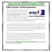 DTDC Courier Tracking Number