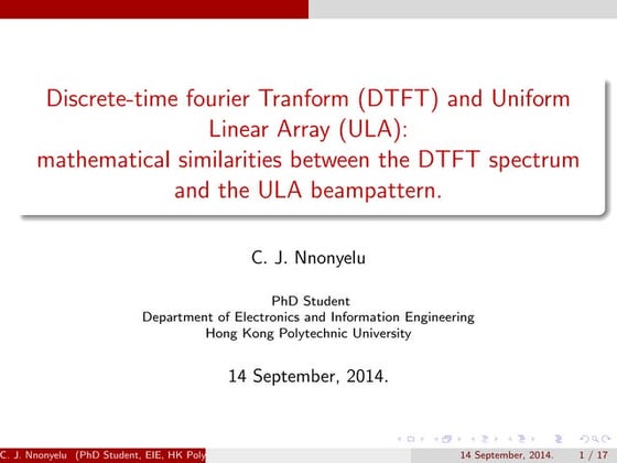 Discrete Fourier Transform | PPT