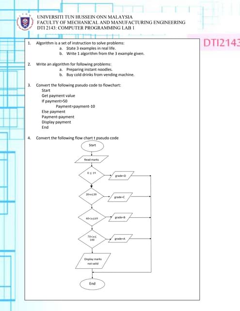 Dti2143 lab sheet 1 | PDF