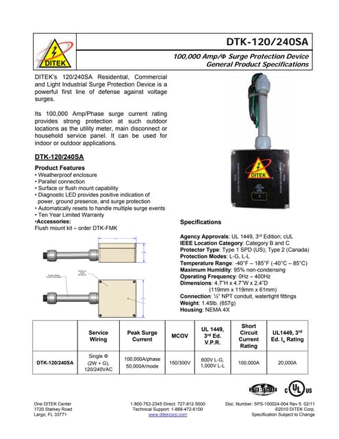 Ditek TSS4 Data Sheet | PDF