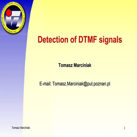 Dtmf Detection | PPT