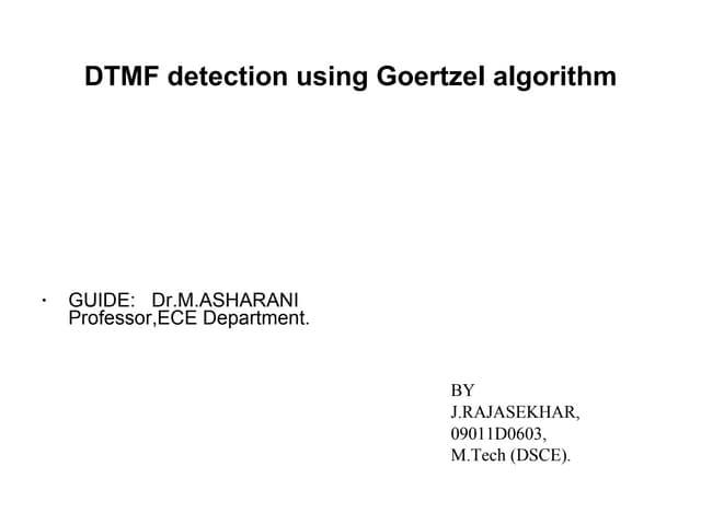 Dtmf Signaling Ppt