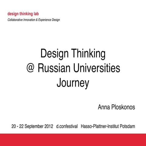 Design Thinking @ Russian Universities. Journey | PPT