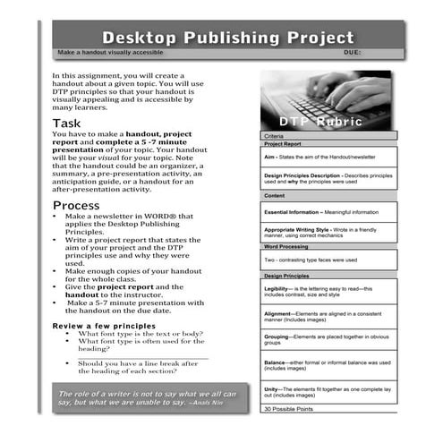 Dtp Assignment Pdf