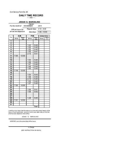 Daily time record | DOC