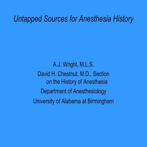 Dr. Alice McNeal: Alabama's First Female Anesthesiologist | PPT