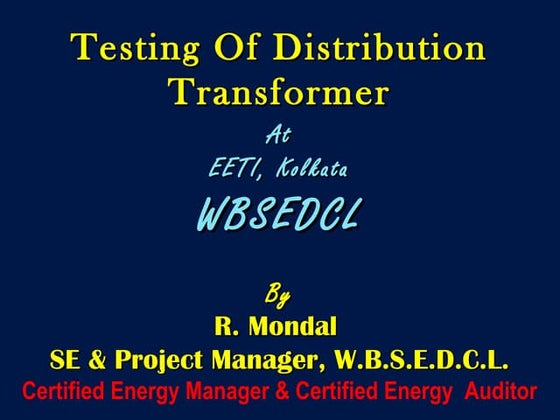 Testing of transformer | PPT
