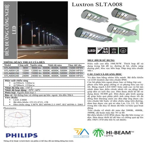 Den led chieu sang duong pho, khu vuc hon hop 90W/120W/150W/240W nhap ...