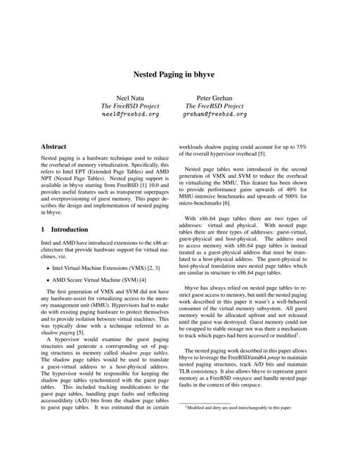 Nested paging in bhyve | PDF Nested paging in bhyve | PDF