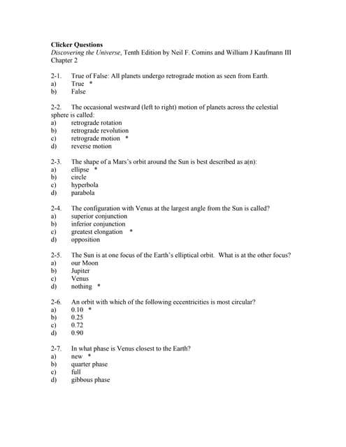 Moon Practice Questions | PDF