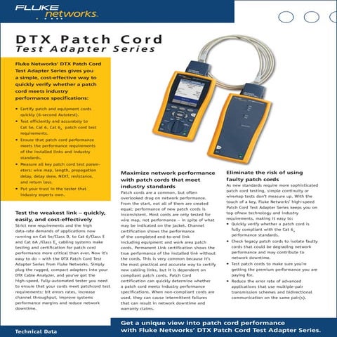 DTX Patch Cord Test Adapter Series | PDF