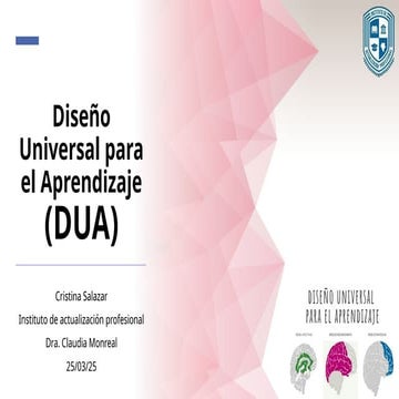 EJEMPLOS DE APLICACIÓN DUA (Diseño Universal para el Aprendizaje) | PDF