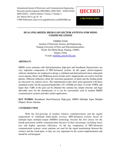 Mimo in Wireless Communication | PPTX | Computer Networking | Computing