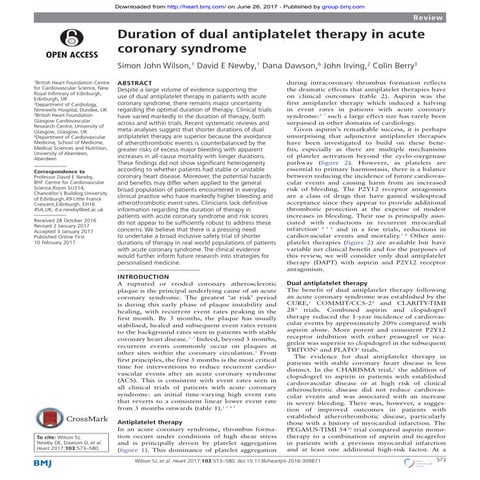 Dual antiplatelet therapy | PDF
