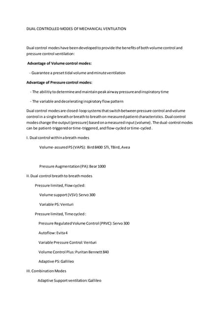 Modes of invasive mechanical ventilation | PPTX