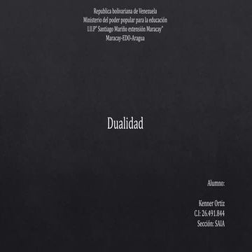 Dualidad | PPTX