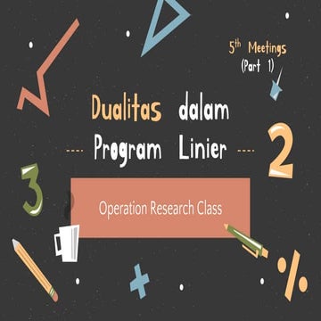 Dualitas program linier opr 5 | PPT