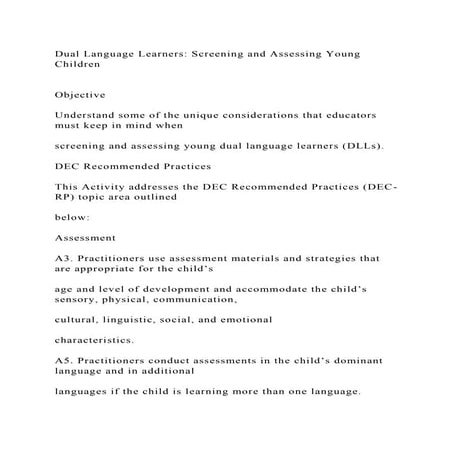Dual Language Learners Screening and Assessing Young Children.docx
