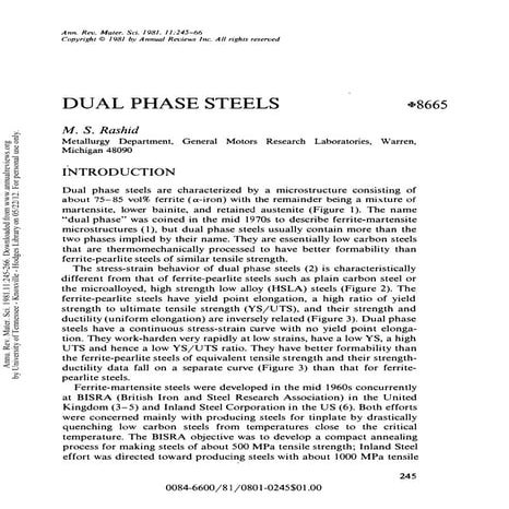 Dual phase steels | PDF
