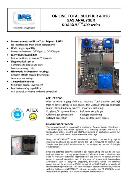 Af22 m sulphur dioxide analyser datasheet | PDF