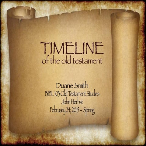 Timeline of the Old Testament - DE Smith | PPT