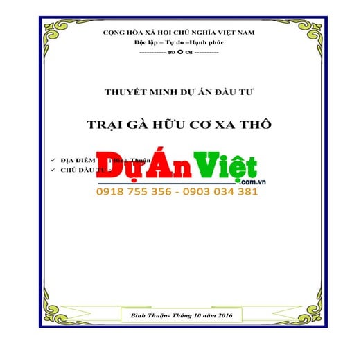 Du an trai ga huu co tinh binh thuan | PDF