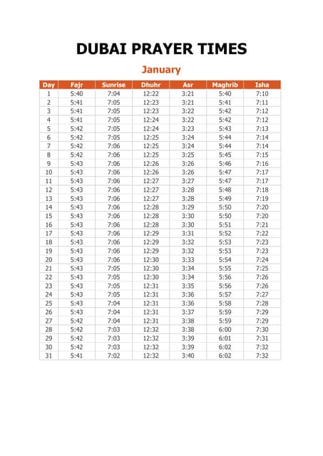 Prayer schedule december for muscat | PDF